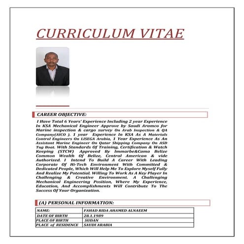 FAHAD CV 2016 | PDF
