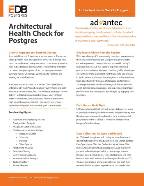 Architectural Health Check for Postgres | PDF Architectural Health Check for Postgres | PDF