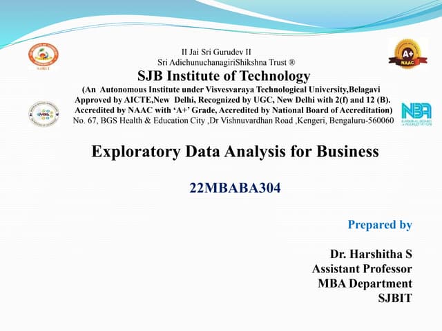Exploratory Data Analysis For Business Module 1pptx Databases Computer Software And