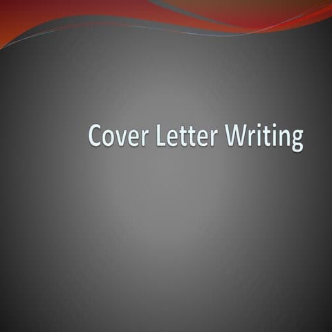 Cover Letter Writing- Workshop | PPTX