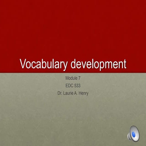 Vocabulary development | PPTX