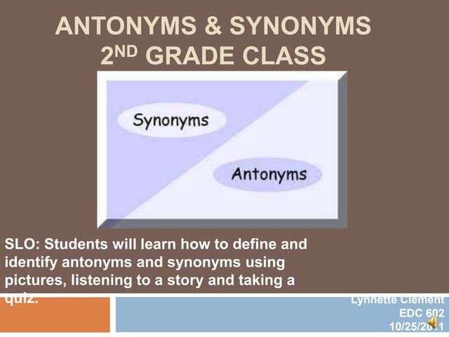 Synonym and Antonym PowerPoint | PPTX