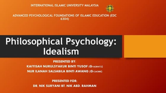 1. Schools of Thought in Philosophy of Education-Idealism | PPT
