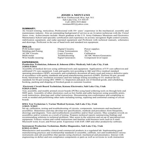 Joshua Montano-Resume | DOC