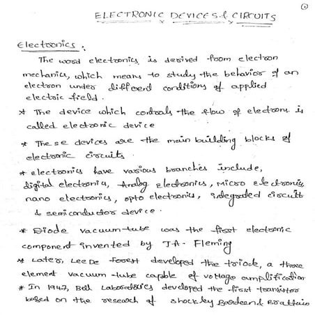 Electronic and device circuits class notes | PDF