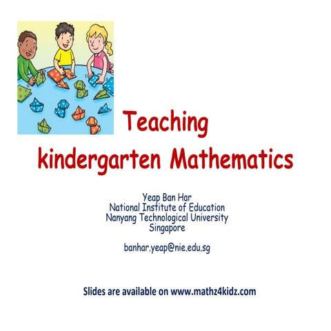 Teaching Kindergarten Mathematics 10th Creating a World-Class Education ...