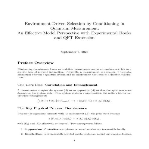 Environmental-Driven Selection by Conditioning Paper with Introductory ...