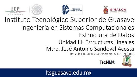 Unidad 3 estructuras lineales estaticas y dinamicas | PDF