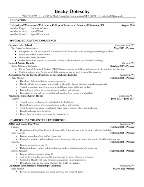 Resume for Childcare | PDF