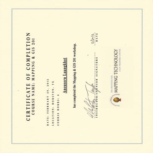 Mapping and GIS 201 Certificate | PDF