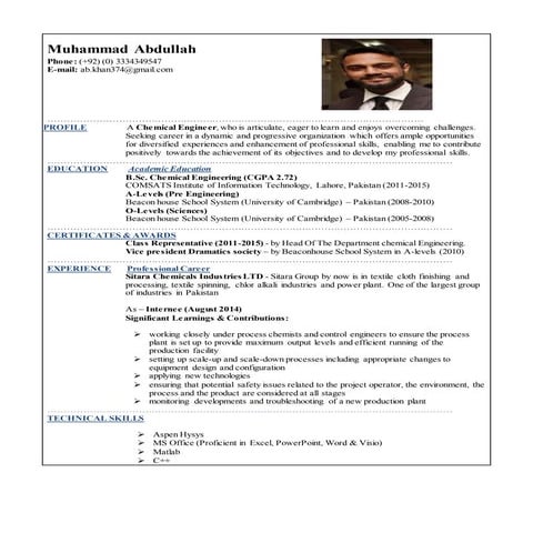 Abdullah new cv | DOCX | Manufacturing Industry | Industries