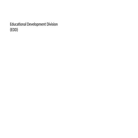 education development division and its activities | PPTX