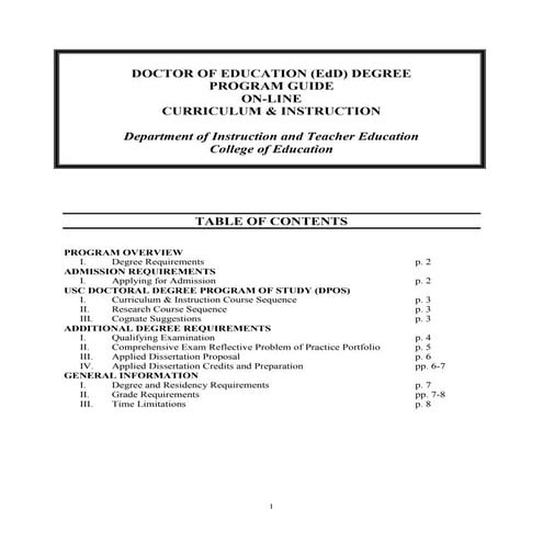 Ed d program guide (pink paper) revised 6 4-14 (1) | PDF | Professional ...