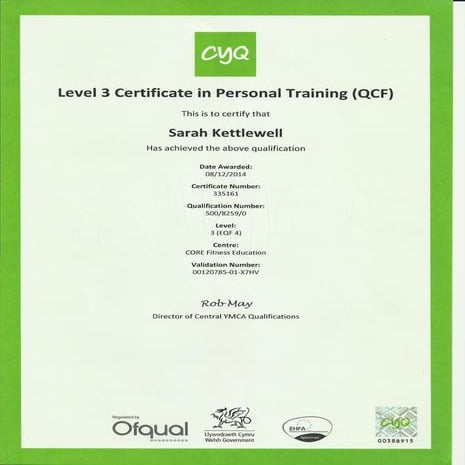 CYQ LEVEL 3 IN PERSONAL TRAINING | PDF