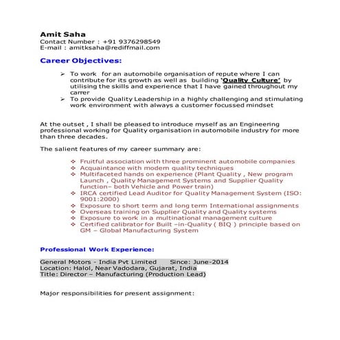 Resume - Amit Saha Revised | PDF