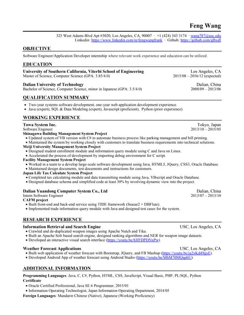 Resume LI CHEN | PDF
