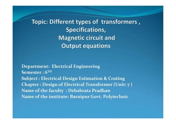 Three phase transformer | PPT