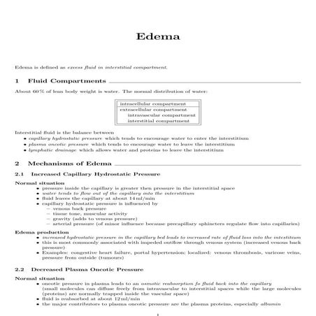 Edema, Transudate vs Exudate - Pathology - Allied courses | PPTX