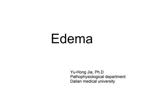 Pathophysiology of edema | PPT