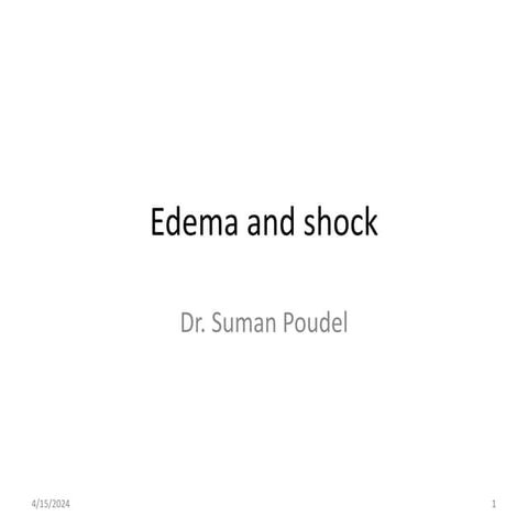 edema and shock Definition, pathogenesis and morphology | PPTX