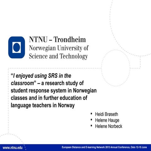 Eden 2013 broseth hauge and norbeck ntnu | PPT