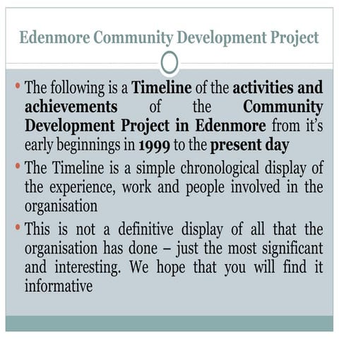 Edenmore CDP Timeline | PPT