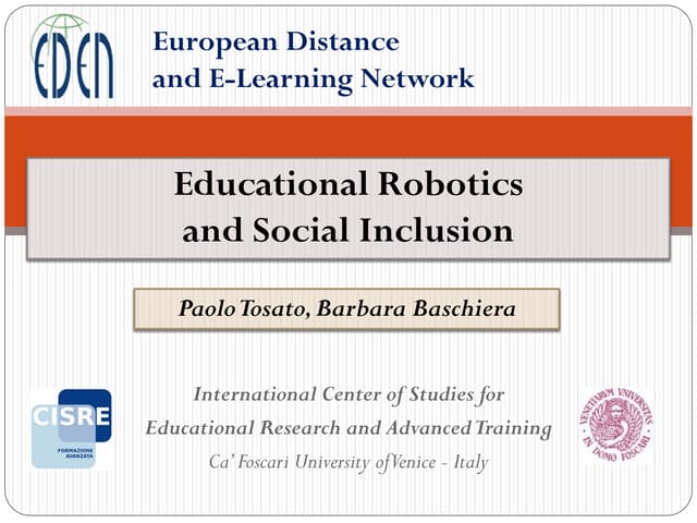 Educational Robotics And Social Inclusion Pdf Special Education