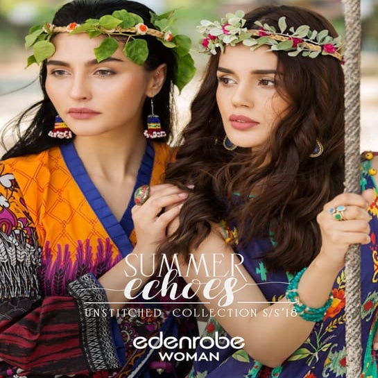 Edenrobe's Summer Echoes (Unstitched Collection S/S'18) | PDF