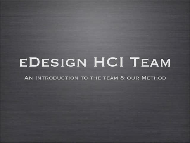 E Design Hci Team Intro Ppt