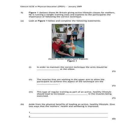 GCSE PE Sample - Jan 09 | PDF