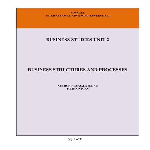 Edexcel ial-business-studies-unit-2 | PDF
