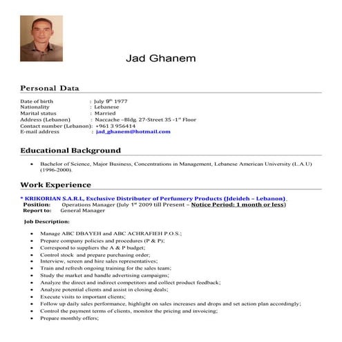 Jad Ghanem-CV | PDF