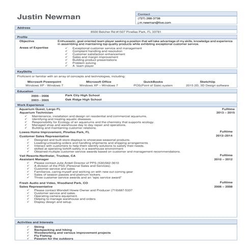 Justin Newman Resume | PDF