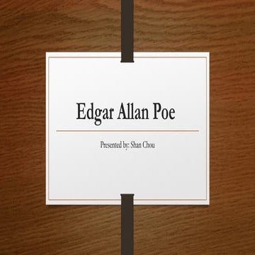 Edgar Allan Poe Story of a Man born with Talents | PPTX