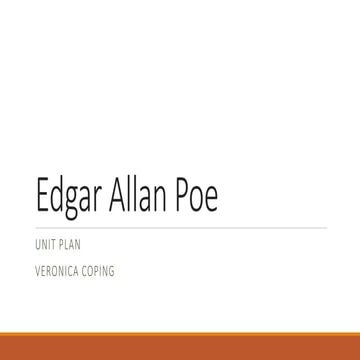 Edgar allan poe unit plan | PPTX | Education