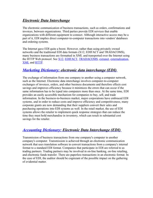 Electronic Data Interchange (EDI) | E-Commerce | PDF