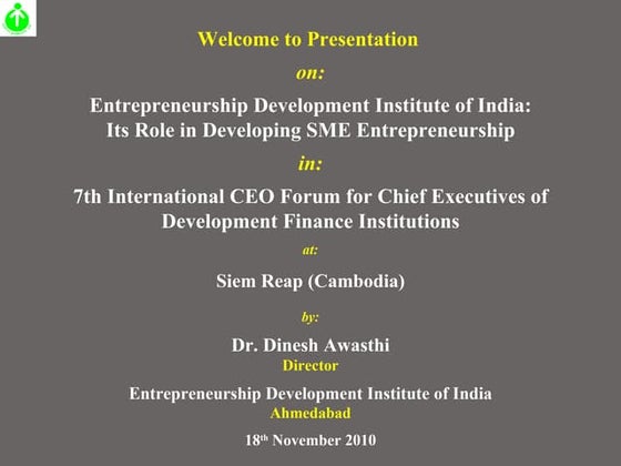 Entrepreneurship Development Programme (EDP) | PPT