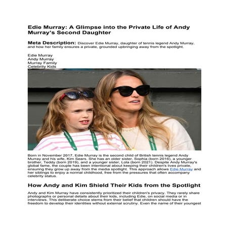 Edie Murray_ A Glimpse into the Private Life of Andy Murray’s Second ...