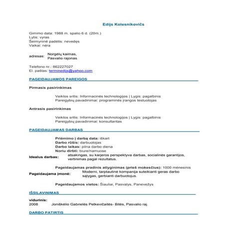 Edijs Cv2009 | PDF
