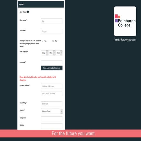 Online Application and Enrolment @ Edinburgh College | PPT