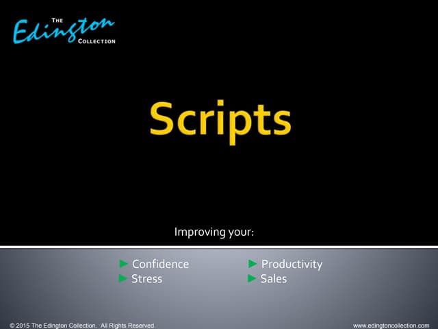 The Edington Collection Scripts Ppt