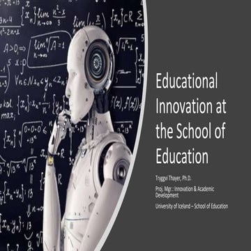 Educational innovation at the School of Education | PPT