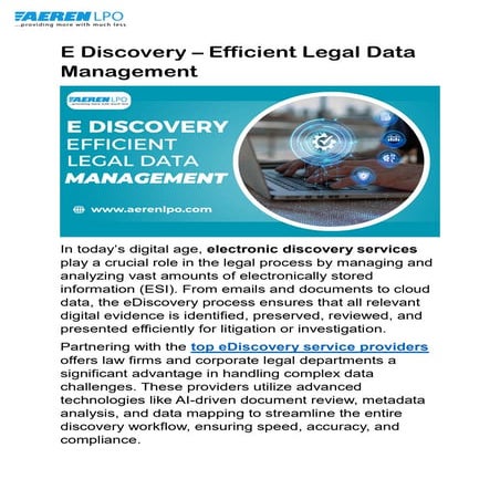 E Discovery – Efficient Legal Data Management | PDF
