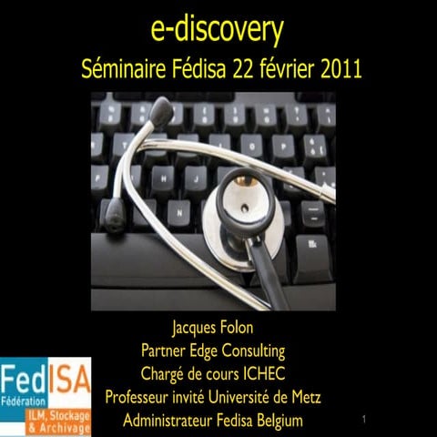 Ediscovery Fedisa Belgium | PPT