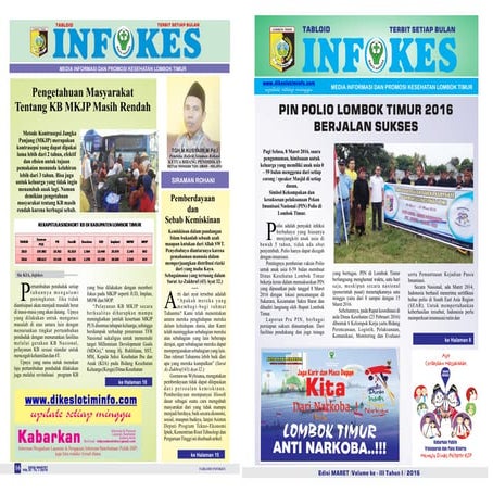 Tabloid Infokes Dinas Kesehatan Lombok Timur, Edisi Maret 2016 | PDF