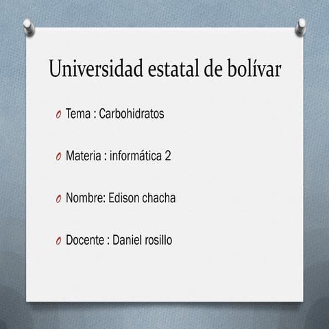 Presentación Los Carbohidratos Presentación | PDF