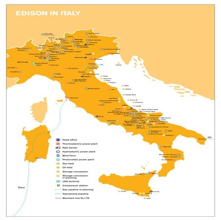 Map of Edison's implants in Italy | PDF