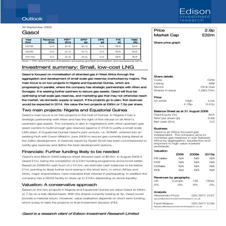 Gasol Edison Report Sept 2009 | PDF