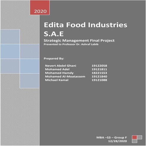Edita final project - mba - s3 - group f | PDF