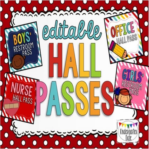 colorful Hall passes for your classroom. | PPTX